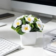 DZQMTKX Artificial Peach Flower, Realistic Fake Flower Potted Plant ...