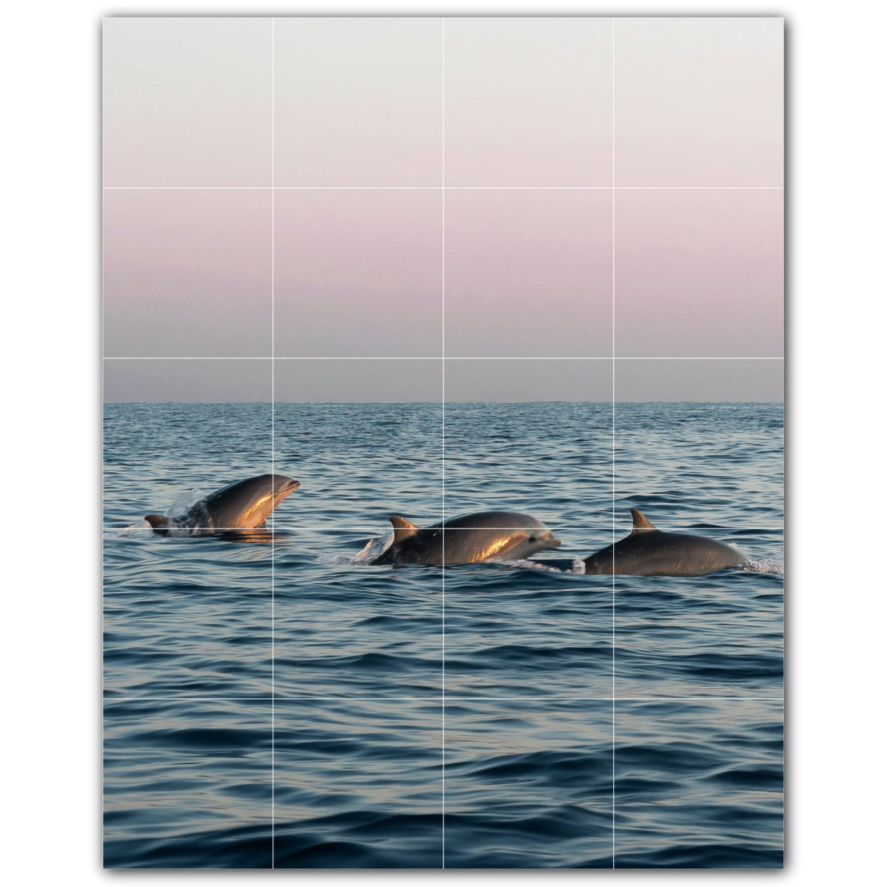 Picture-Tiles.com: Dolphin Ceramic Tile Wall Mural WAL500516-45M. 24"W ...