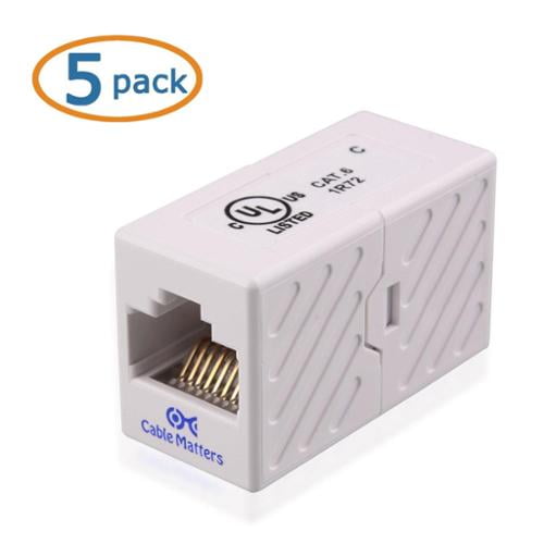 [UL Listed] Cable Matters 5-Pack Ethernet Coupler (RJ45 Coupler / Cat5e ...
