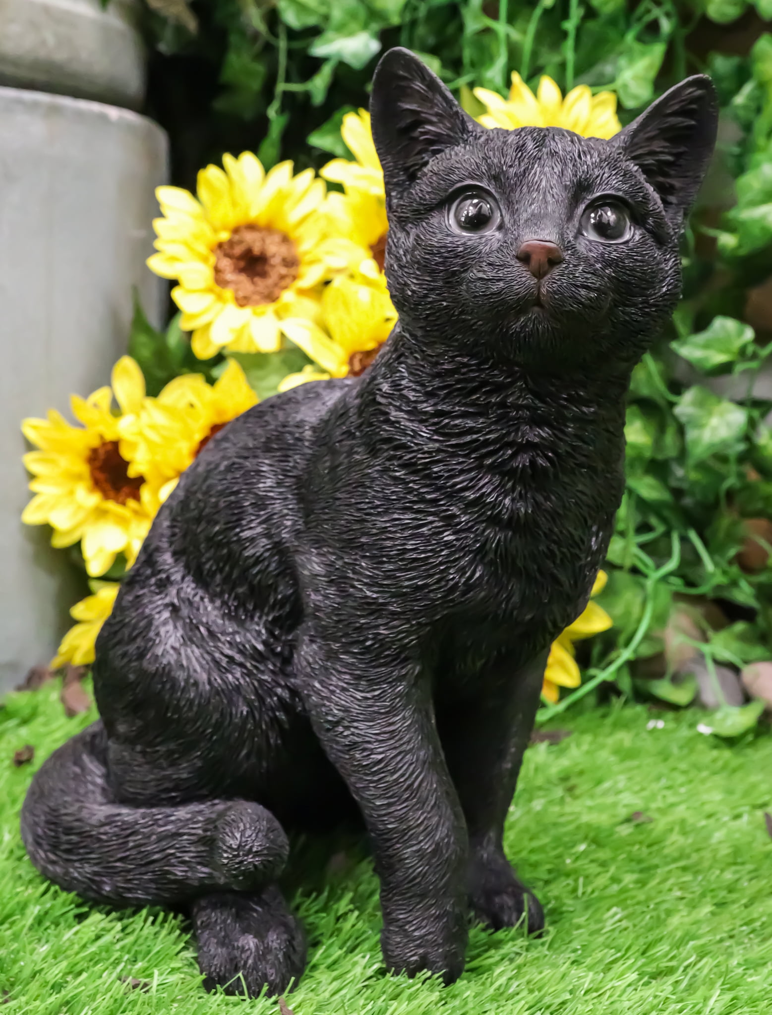 Ebros Large Lifelike Pawing Mystical Black Cat Statue 11.75"H with ...