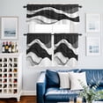 Black White Kitchen Curtains Valance and Tier Set Geometric Abstract ...