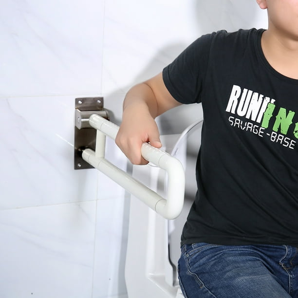 Flip Down Folding Grab Bars For Bathroom Toilet, 24 Inch Handicap Rails Toilet Bars Stainless ...