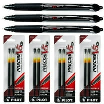 Pilot Precise V5 RT Pens, Extra Fine, Black Ink, 6 Pens with Roller ...