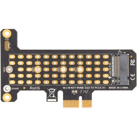 NVMe M.2 to PCIE X1 Riser Card, Aluminum Heat Transfer Design 16X Slot ...