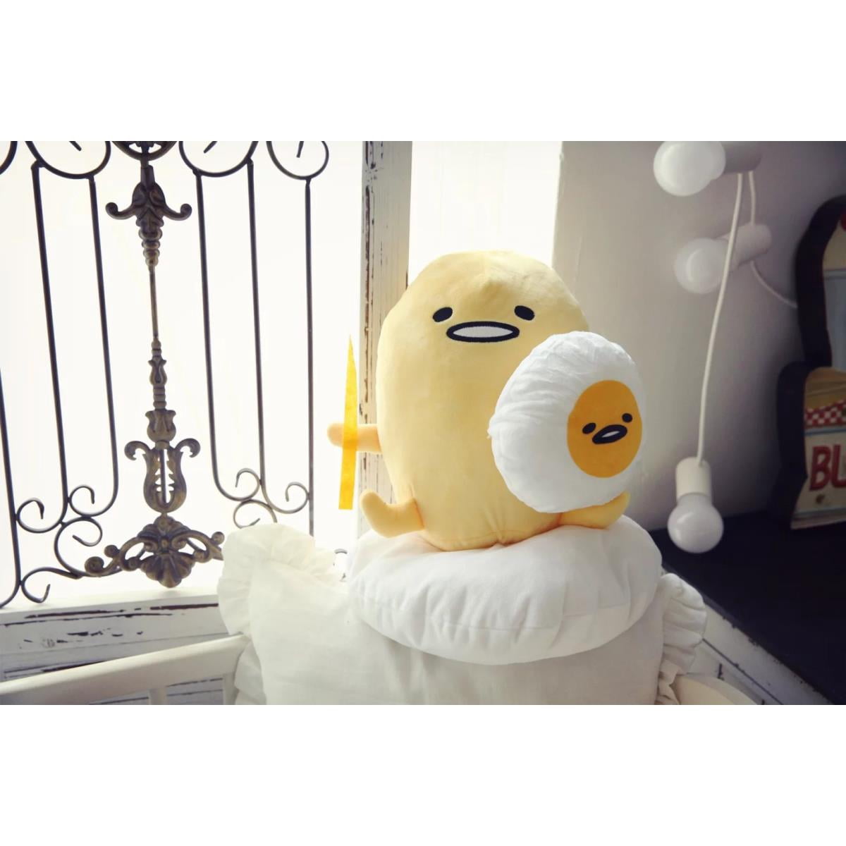 Cute Lazy Egg Yolk Plush Toy, Soft Stuffed Character Doll with Shield ...