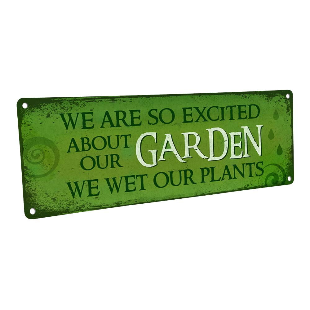We Wet Our Plants 4"x12" Metal Sign, Wall Décor for Porch, Patio, and ...