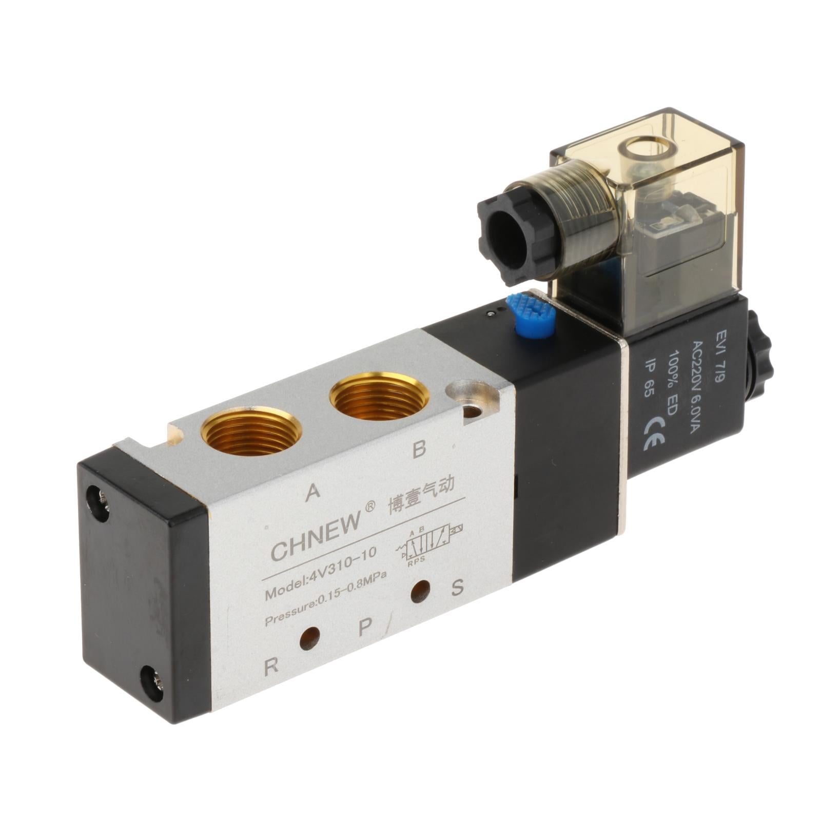 Válvula solenoide neumática de 5 vías y 2 posiciones, bobina simple ...
