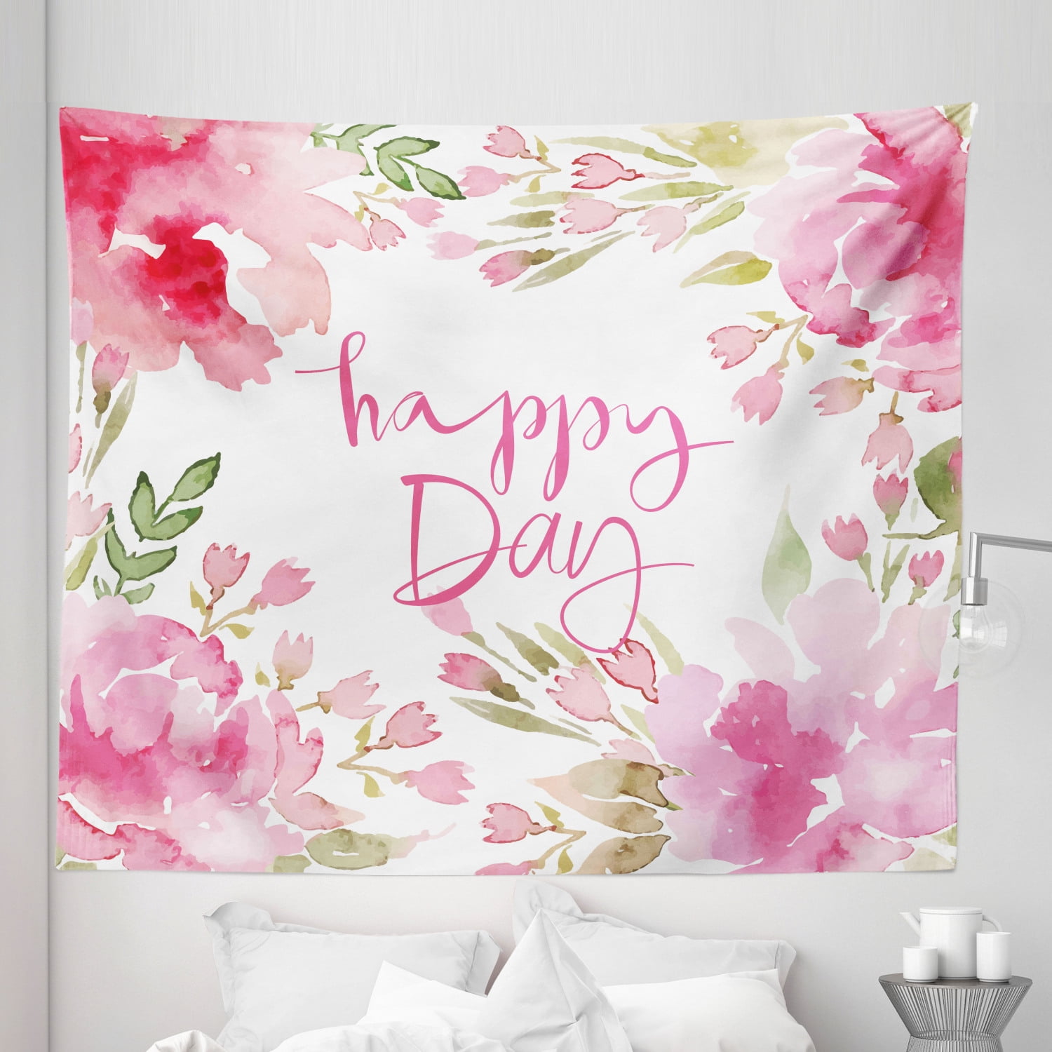 Country Tapestry, Abstract Farm Style Image of Watercolor Flowers ...