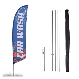 Auto Detail Feather Flag Banner Swooper Flag Kit | Car Wash Signs ...
