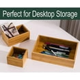 5-Piece Bamboo Drawer Organizer Boxes, Desk Storage Box Kit, Drawer ...