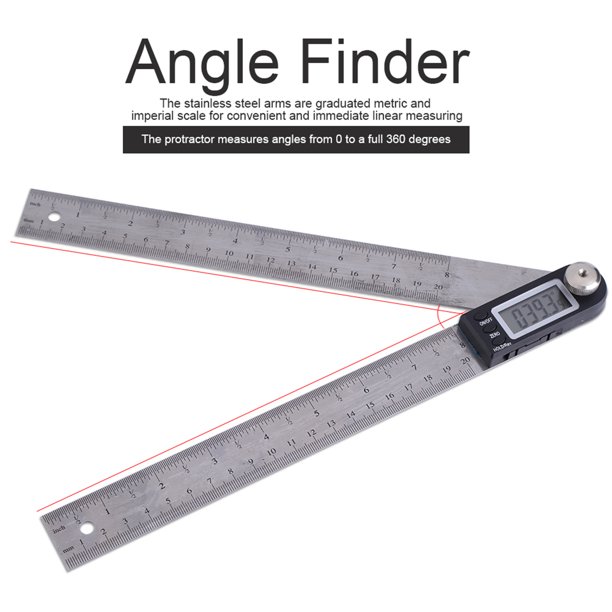 Digital Angle Ruler, Digital Angle Finder Protractor 200Mm Stainless ...