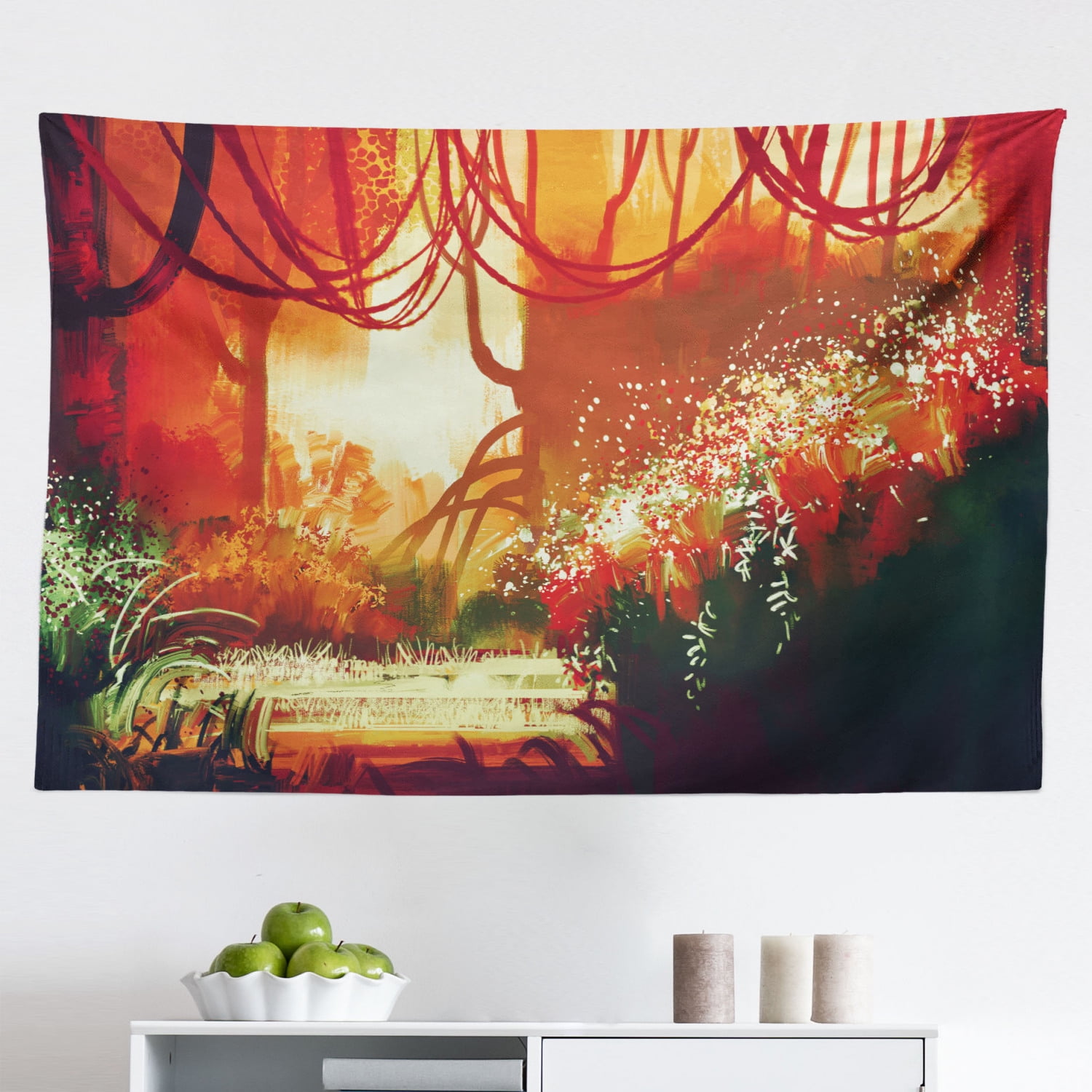 Fantasy Tapestry, Fictional Forest with Stereoscope Trees Dimensional ...
