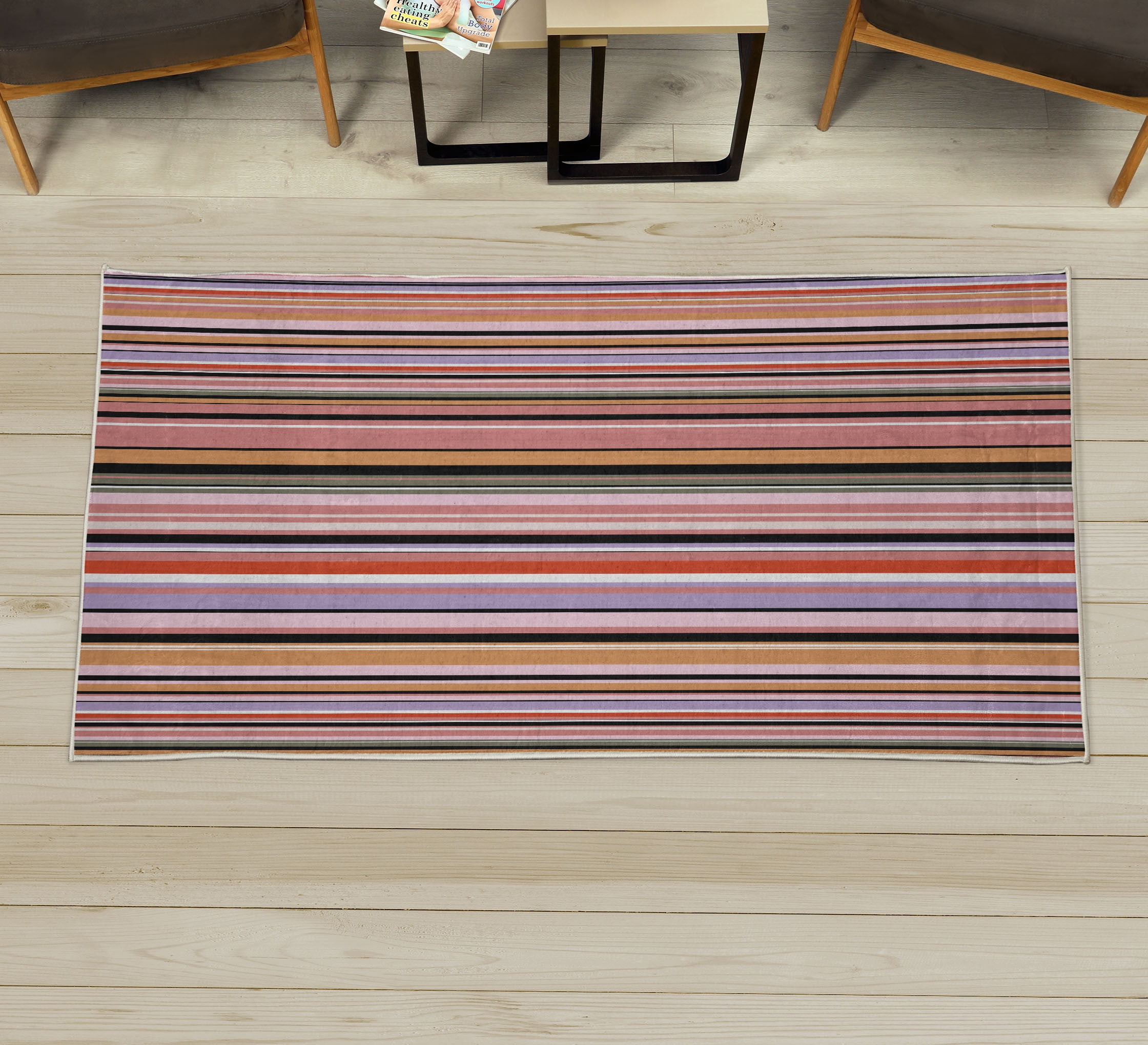 Abstract Decorative Rug, Barcode Lines Like Stripes Vertical Pattern ...