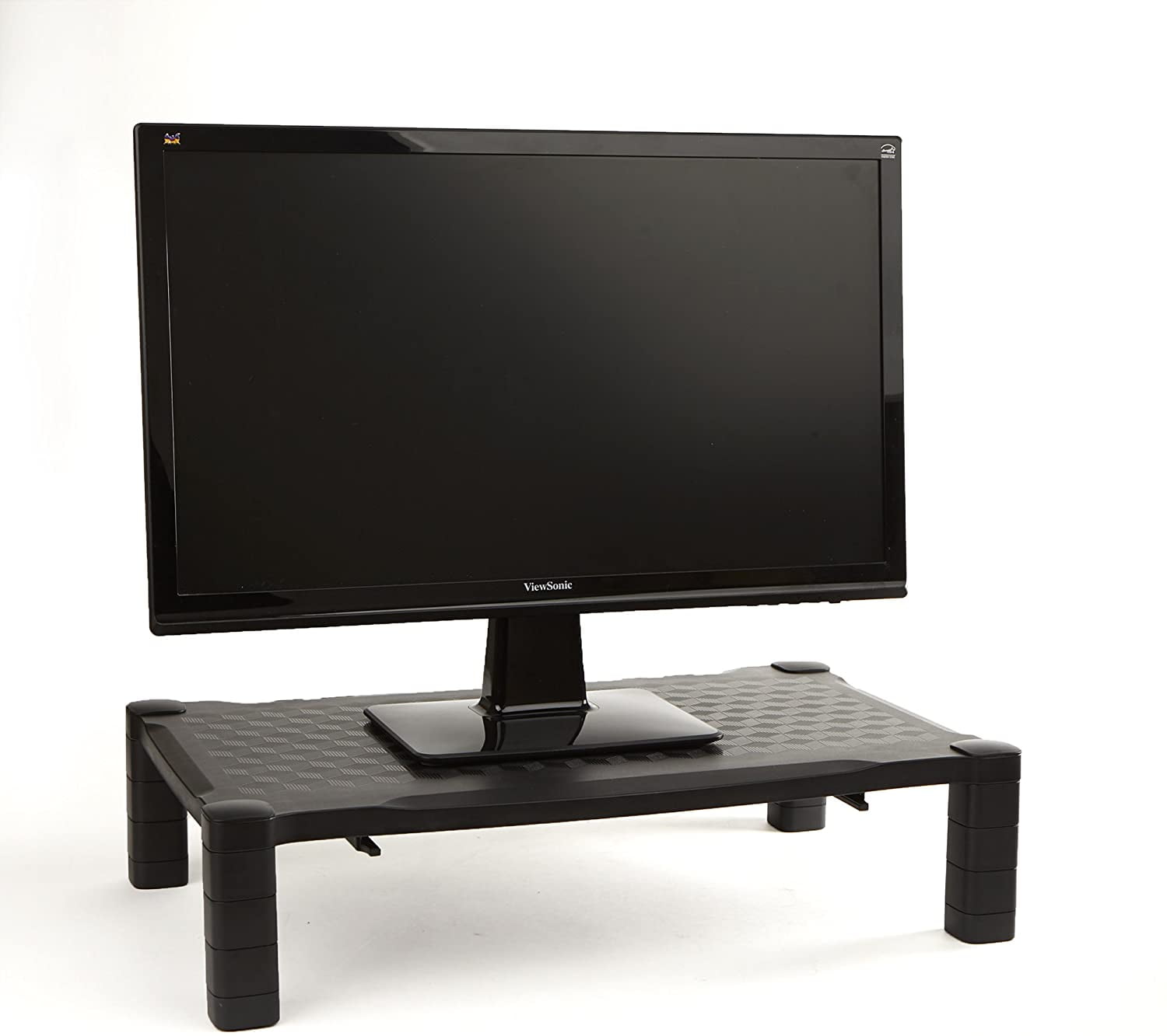 Mind Reader XLPLMONST-BLKP Extra Wide Monitor Stand, Monitor Riser ...