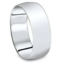 Pompeii 8mm Dome High Polished Wedding Plain Band 14K White Gold ...