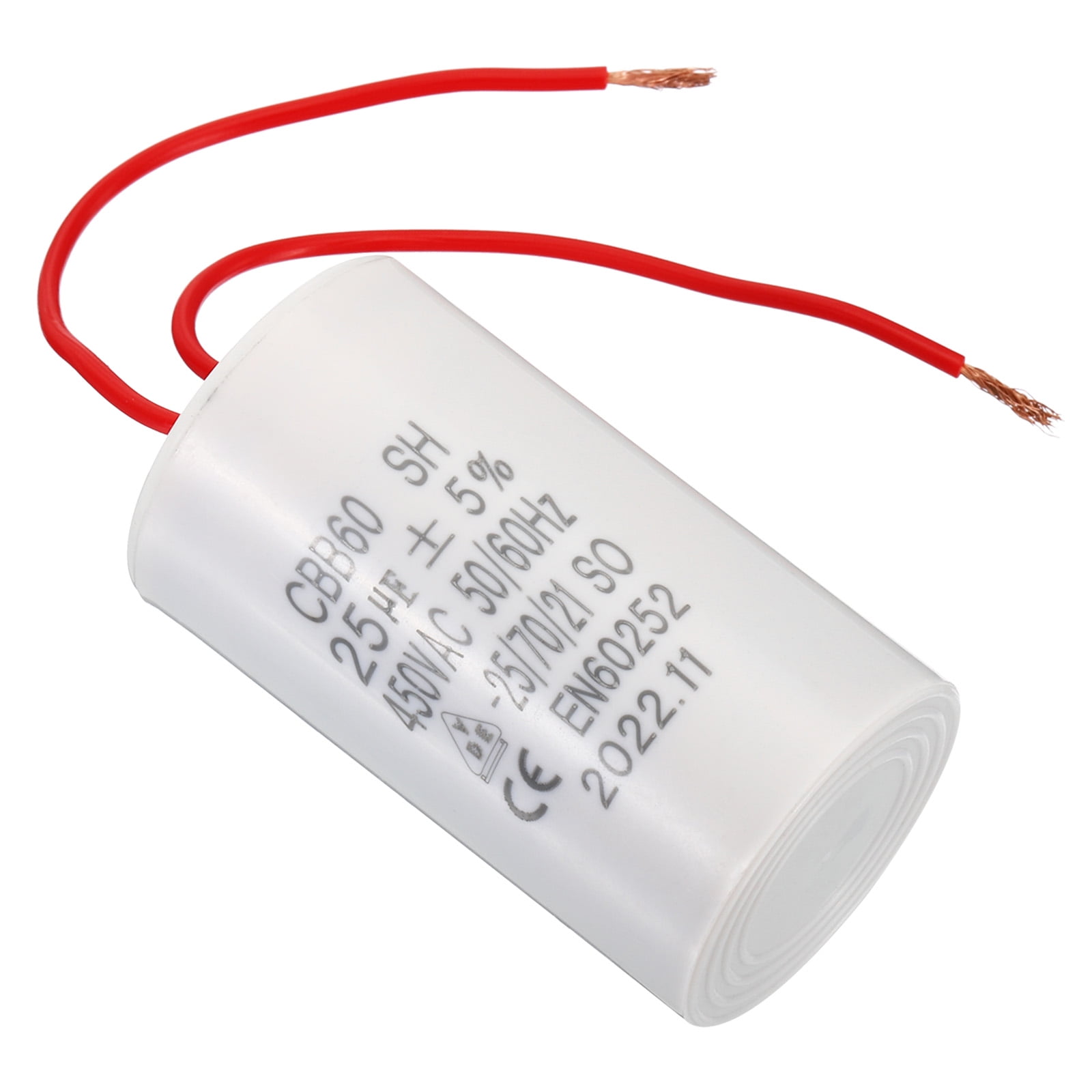 Uxcell CBB60 25uF Running Capacitor,AC 450V 50/60Hz with 2 Wires 12cm for Water Pump - Walmart.com