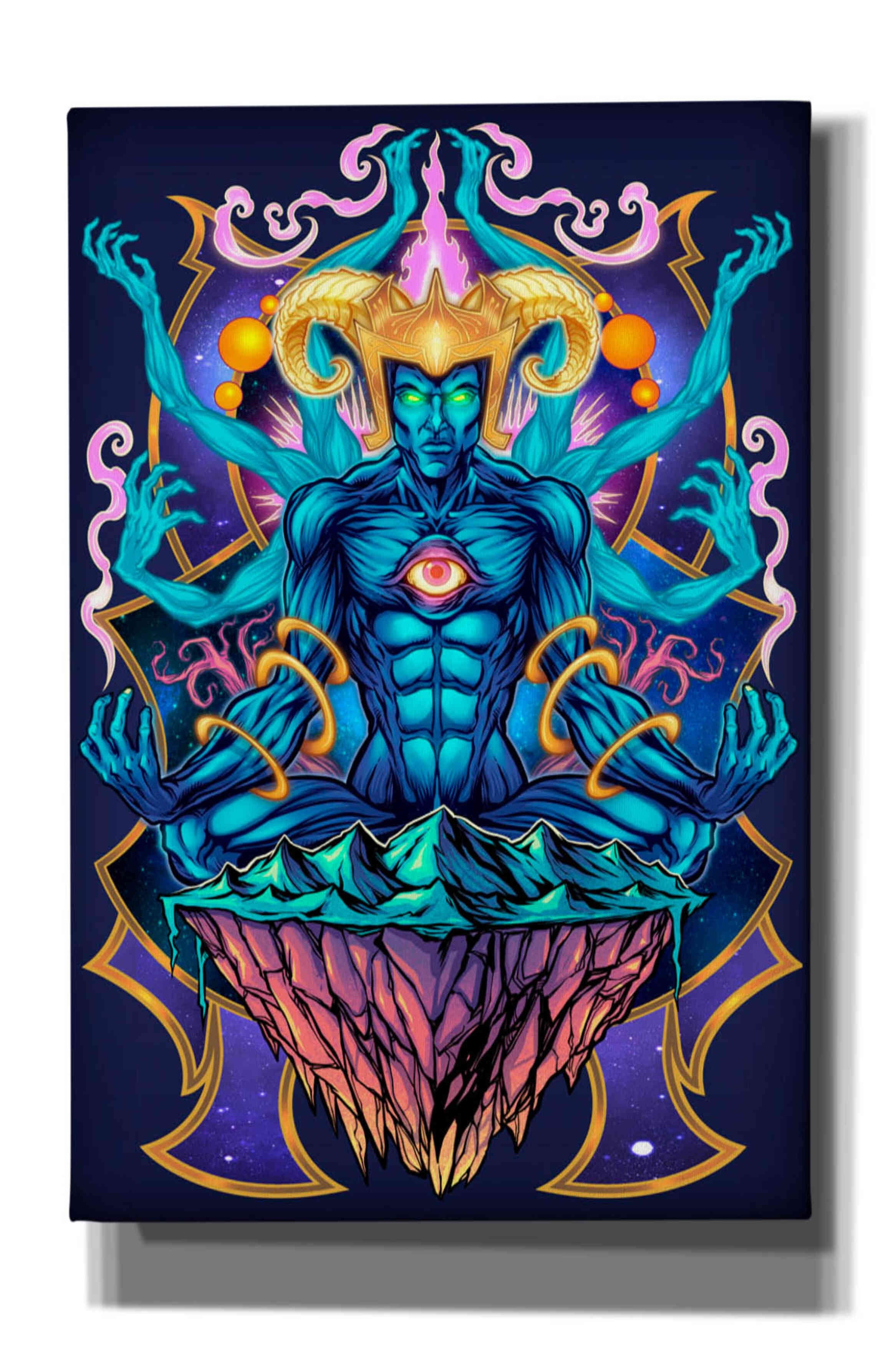 Epic Graffiti 'Psychedelic Meditating God' by Flyland Designs, Canvas ...
