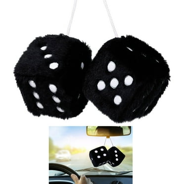 Zone Tech Red Fuzzy Dice Pair - Car Interior Decorative Hanging Mirror ...