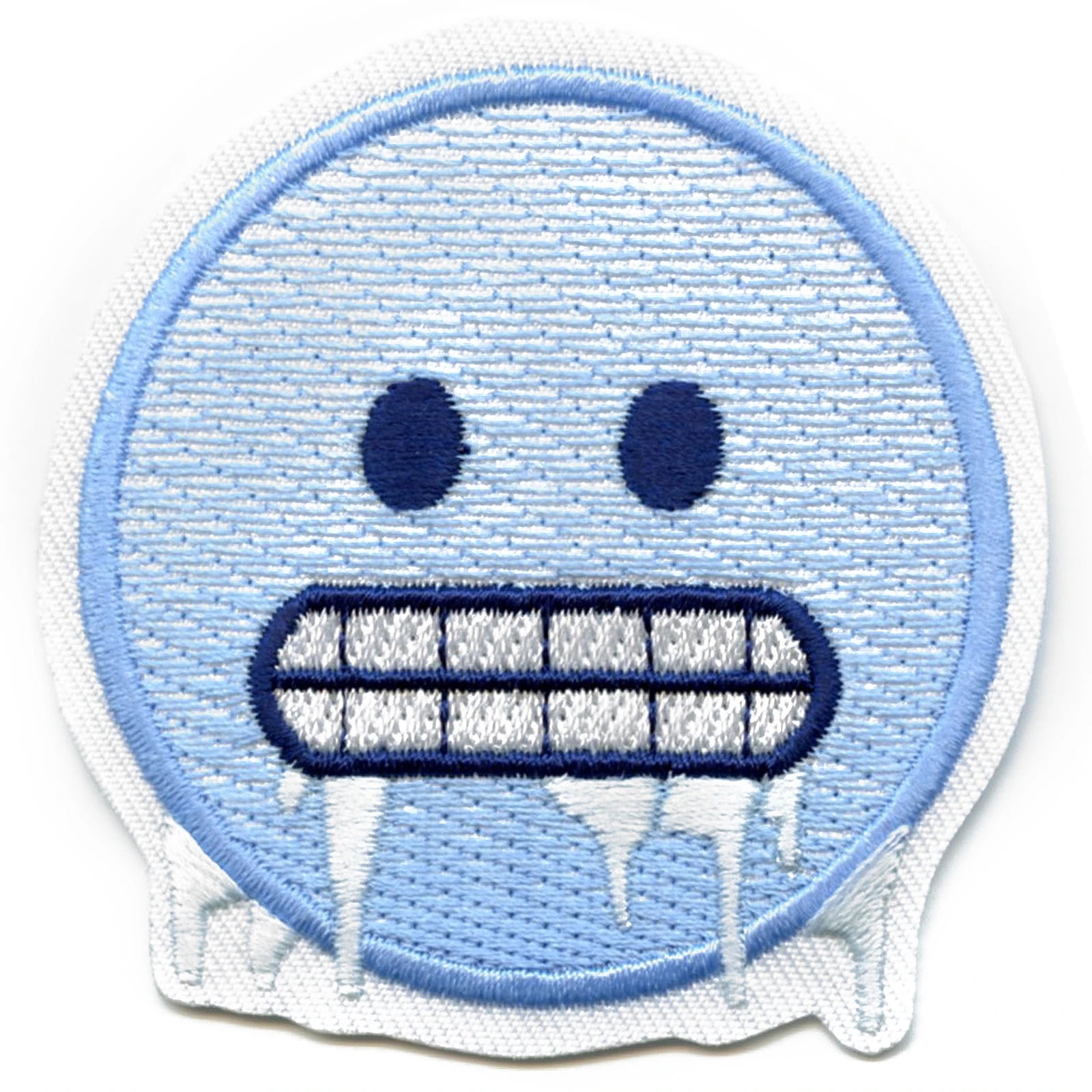 Freezing Cold Icy Emoji Iron On Embroidered Patch - Walmart.com