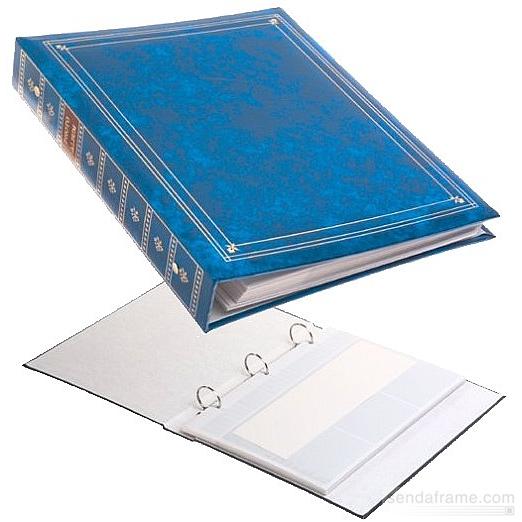 3-ring Royal-Blue album Bi-Directional w memo area for 4x6 5x7 8x10 ...