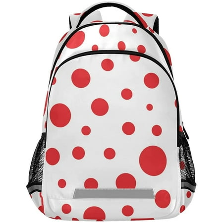 Little And Big Red Circles Dots On WhiteBookbag Schoolbag for Boys ...