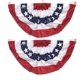 2pcs 45*90cm Printed Stripes Stars Usa Pleated Fan Bunting Half Banner ...