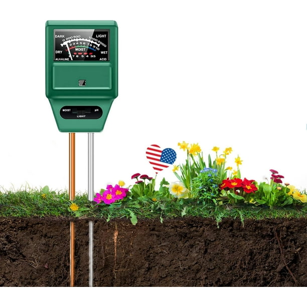 Medidor de PH del suelo, probador de suelo, kit de prueba de PH del suelo Digital 3 en 1 con JM ...