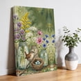 Bird Wildflowers Canvas Wall Art for Living Room, Glass Jars Bird Nest ...