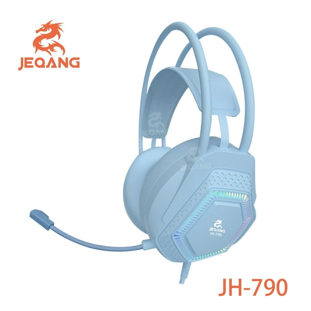 Diadema Gamer JEQANG JH-790 Azul Claro RGB con Cancelacion de Ruido Activa JEQANG Diadema Gamer ...
