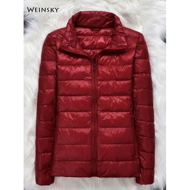 Winter Women Ultralight Thin Down Jacket White Duck Down Hooded Jackets ...