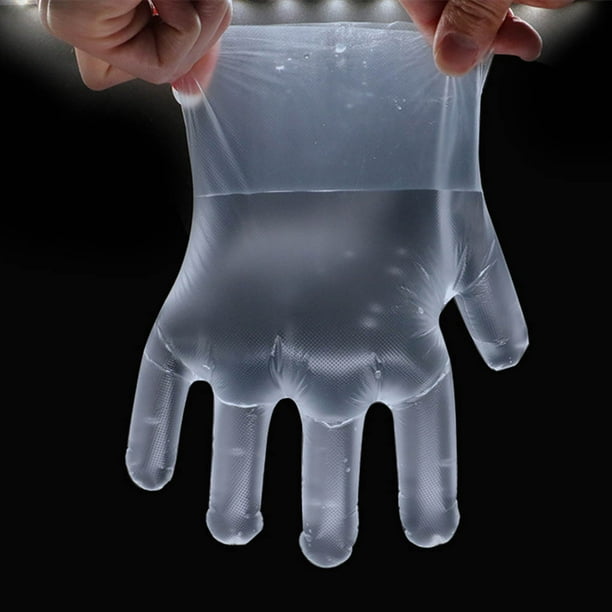 100pcs Disposable Transparent PE Gloves Restaurant plastic gloves ...