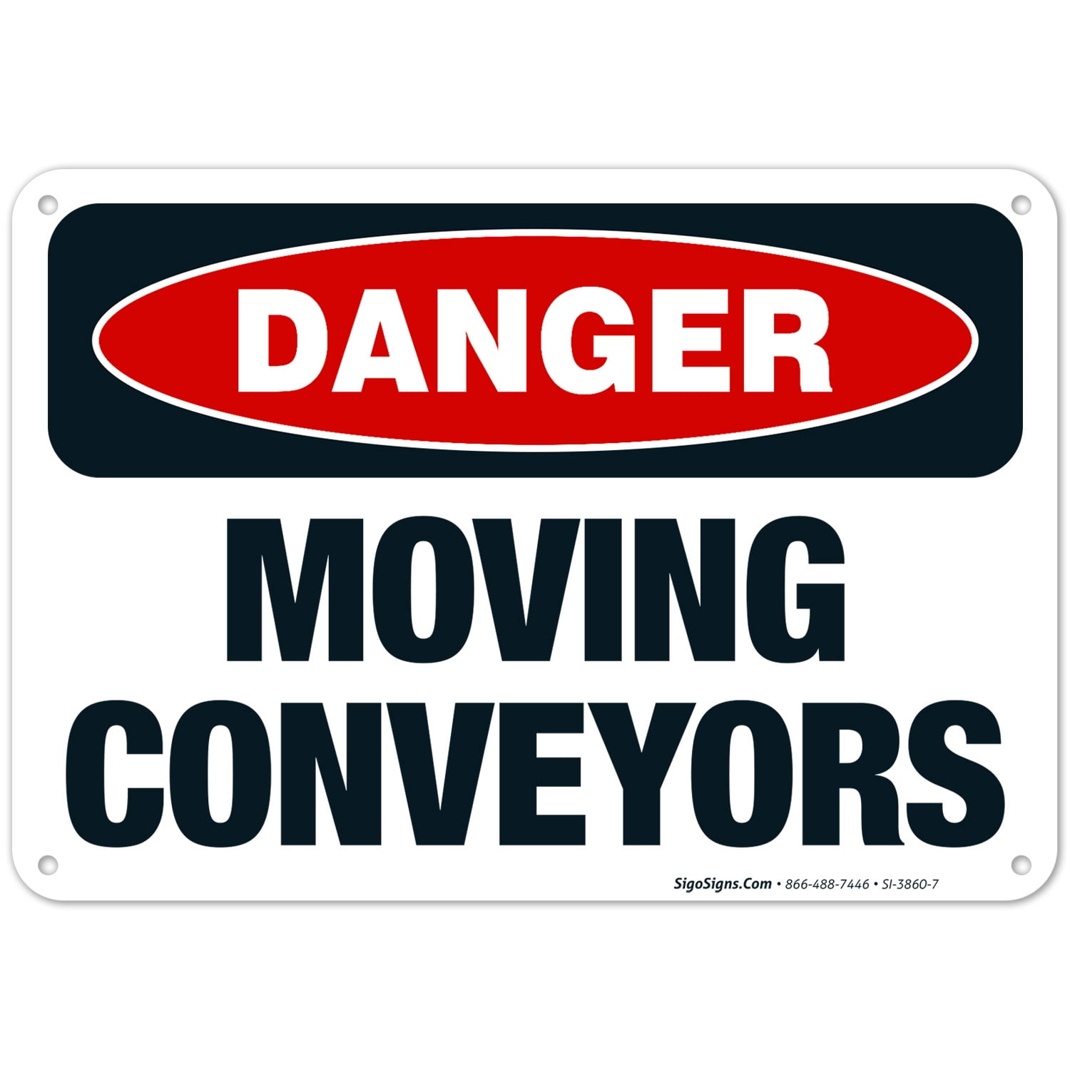 Moving Conveyors Sign, OSHA Danger Sign, 10x7 Aluminum - Walmart.com