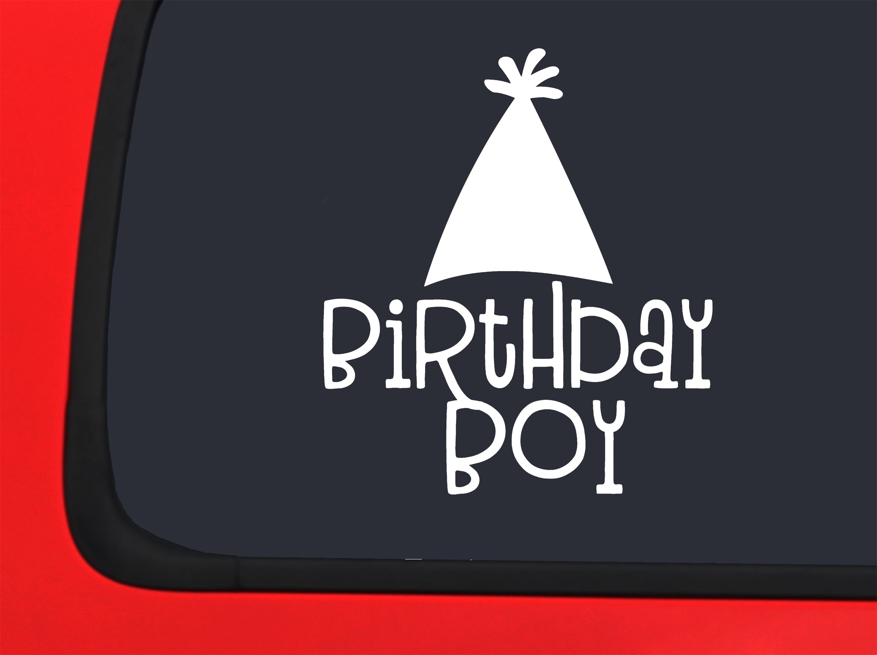 Car Sticker Birthday Boy Party Hat Fun Celebrate Presents Special Day ...
