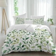 4 Piece Duvet Cover Set Queen, Spring Gradient Green Eucalyptus Soft ...