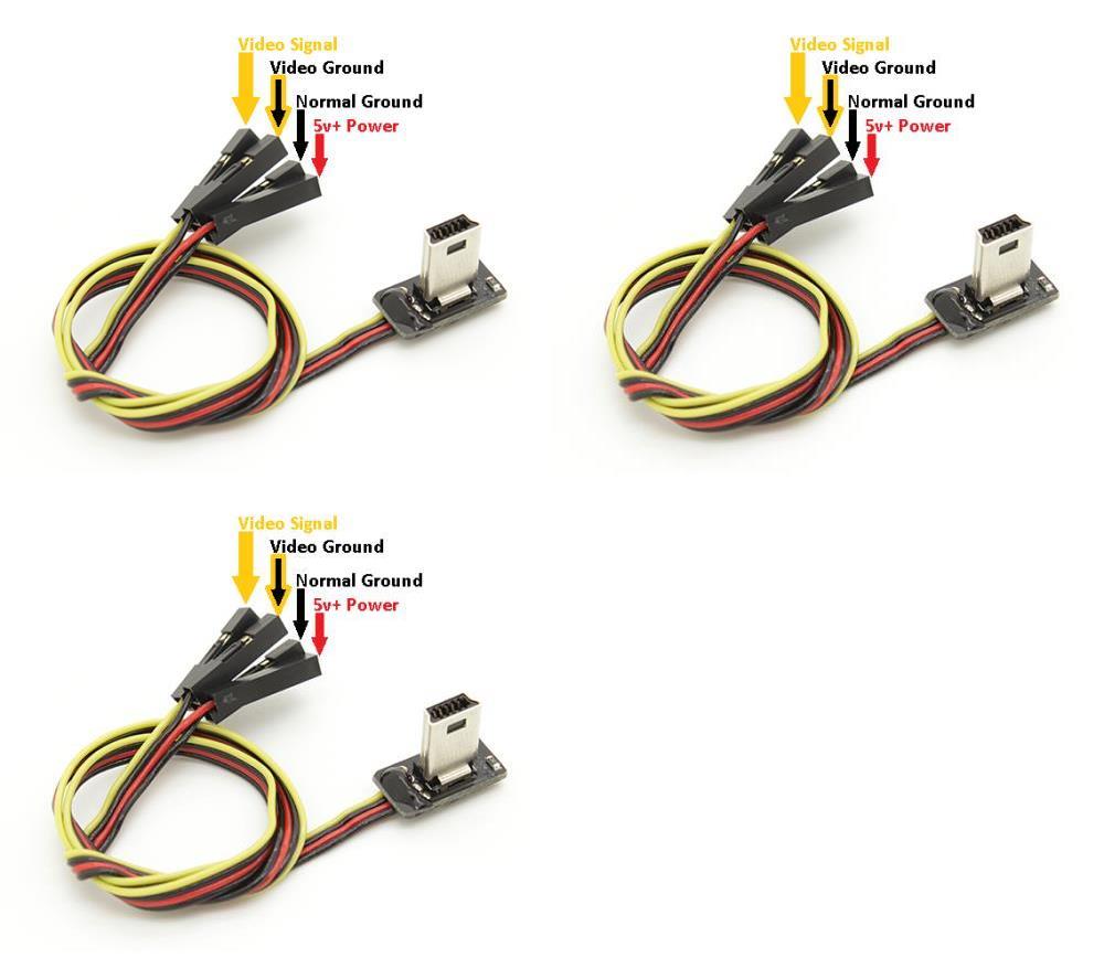 HobbyFlip FPV Transmitter Video Output AV USB Cable Wire & Power Lead ...