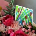 3drose, Image of Smudged Painting with Lime Red and Aqua Pattern, 6 ...