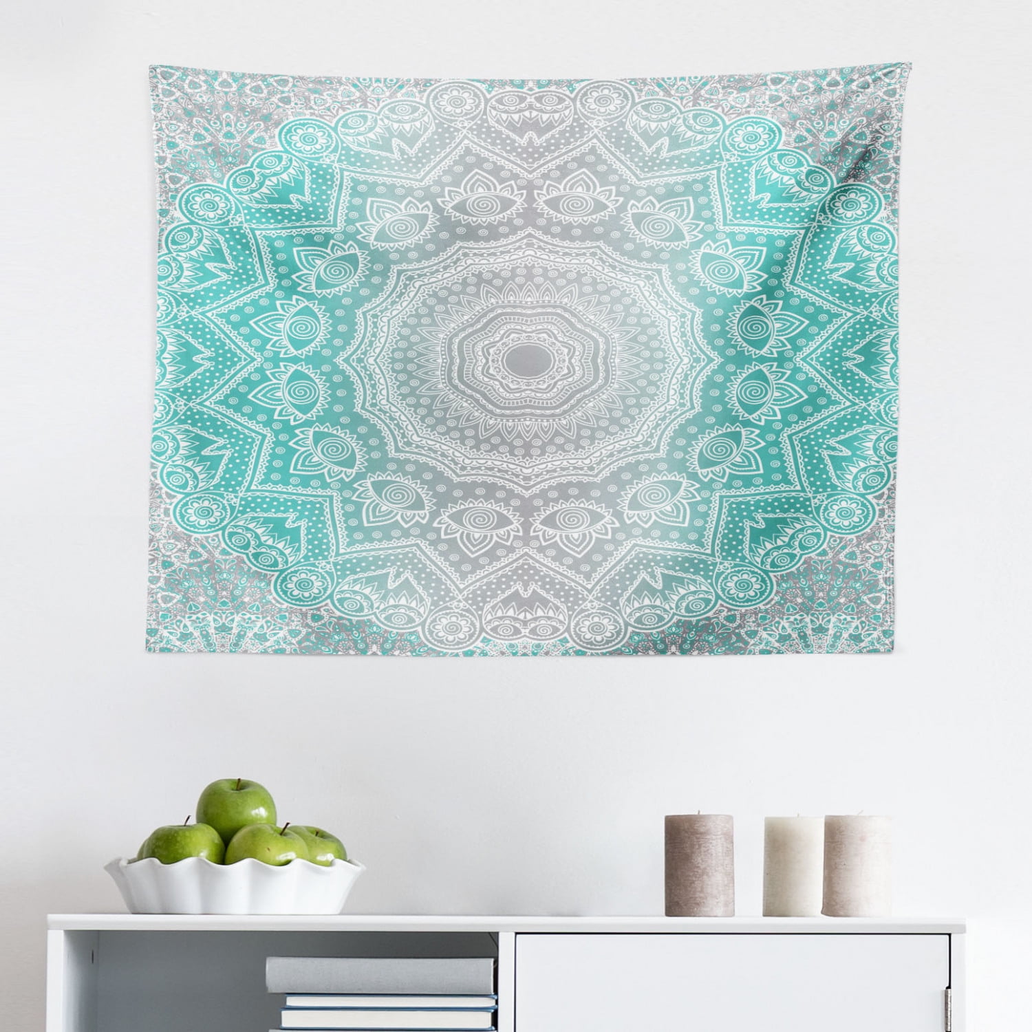 Purple and Turquoise Tapestry, Hippie Ombre Mandala Inner Peace and ...