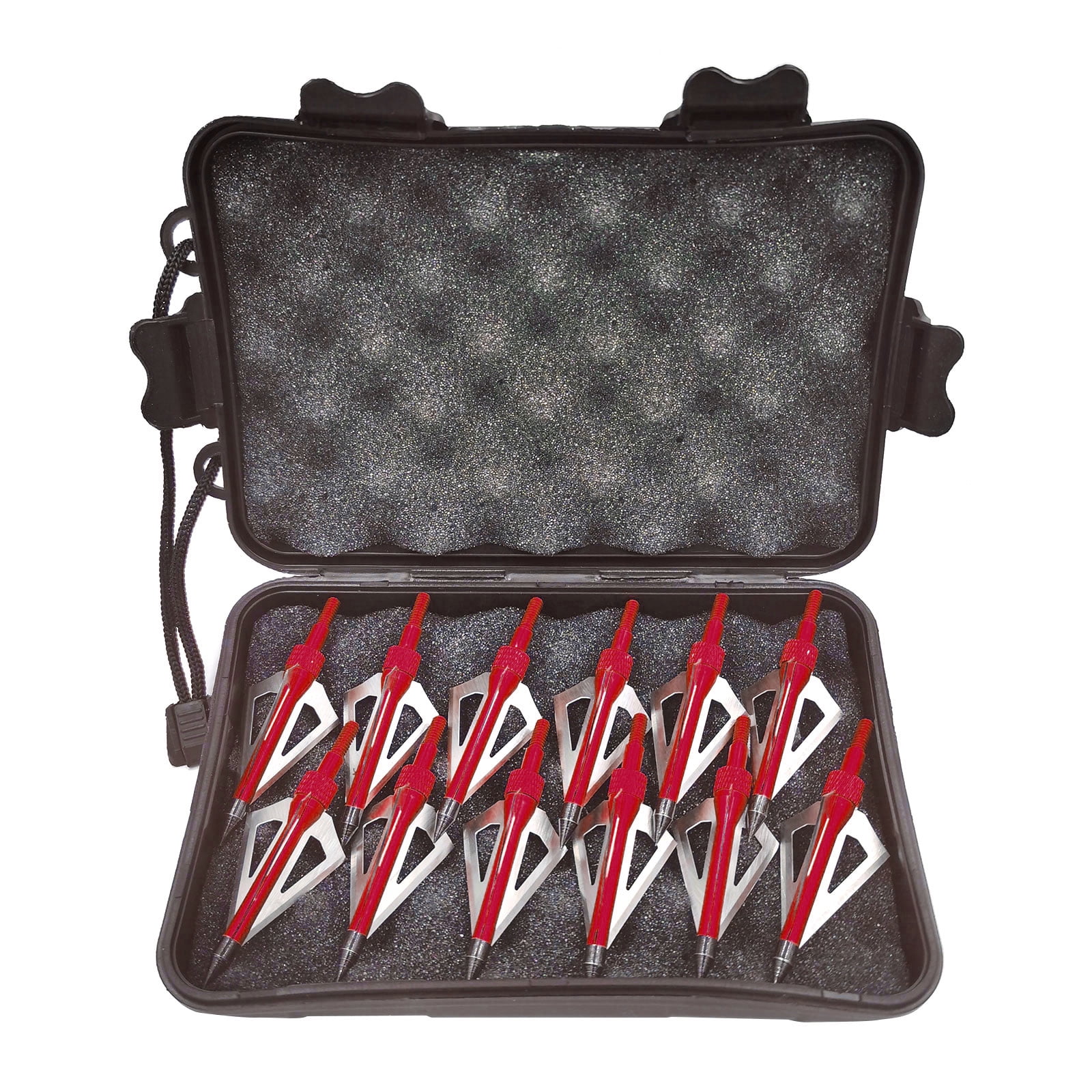 12pcs Durable Broadheads 100/125 Grain 3 Fixed Blade Arrow- Points Tips ...