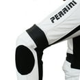 Perrini 1 PC White & Black Genuine Cowhide Leather Motorcycle Riders ...