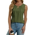 Fantaslook Dressy Tank Tops for Women Keyhole Pleated Sleeveless ...