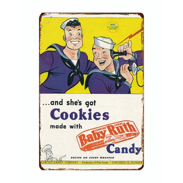 1944 Curtiss Baby Ruth Candy Bar WWII Sailors Phone Buy U.S War Bonds ...