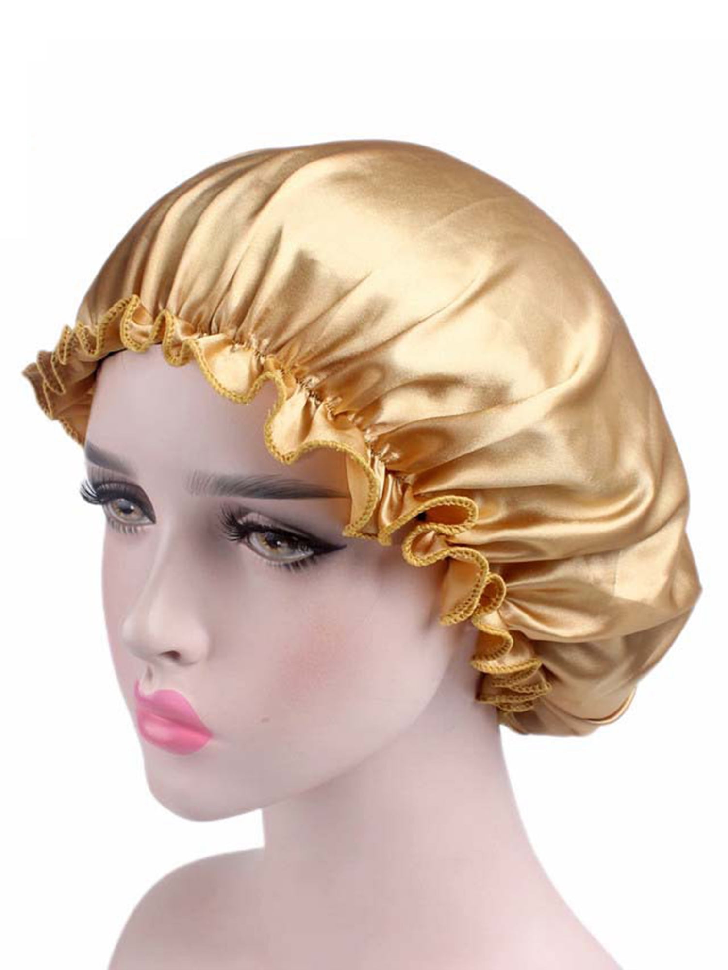 Womens Soft Pure Satin Silk Sleeping Caps Night Sleep Hats Hair Scarves ...