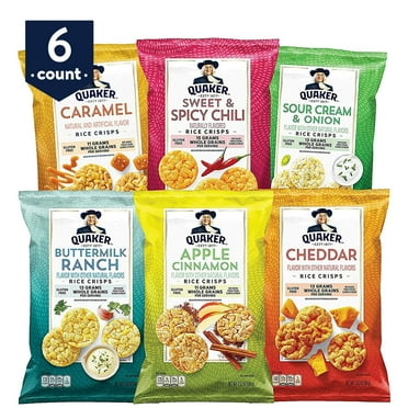 Quaker Large Rice Cakes, 3 Flavor Topper Variety Pack, Pack of 6 ...