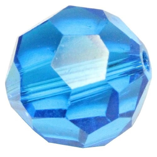 50 8mm Adabele Austrian Round Faceted Crystal Beads Capri Blue Alternative For Swarovski ...