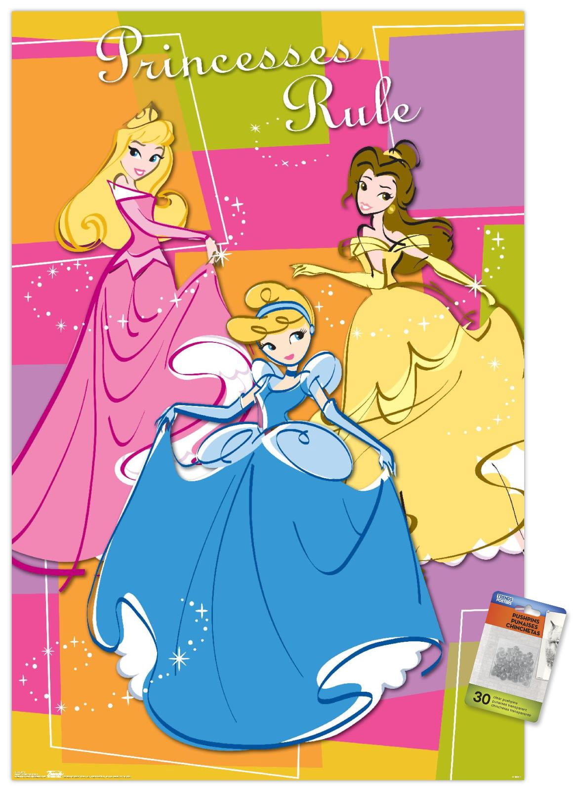 Disney Princess Princess Rule Wall Poster With Push Pins 22 375 X 34