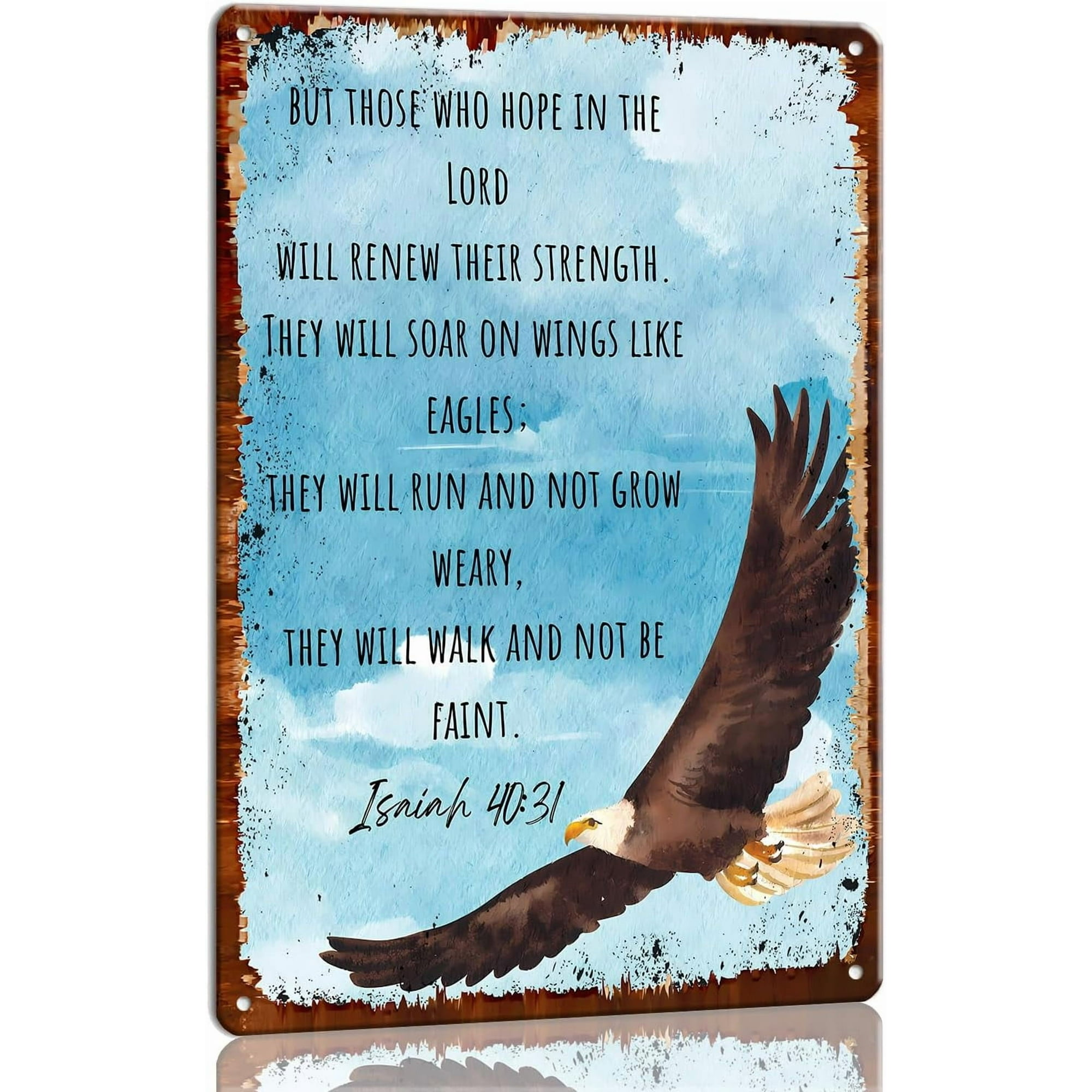 Click here for Aocisuki Metal Tin Sign Isaiah 40 31 Hope In The L... prices