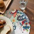 Bohemian Floral Round Placemats Set of 8 for Dinning Tables,Heat-proof ...