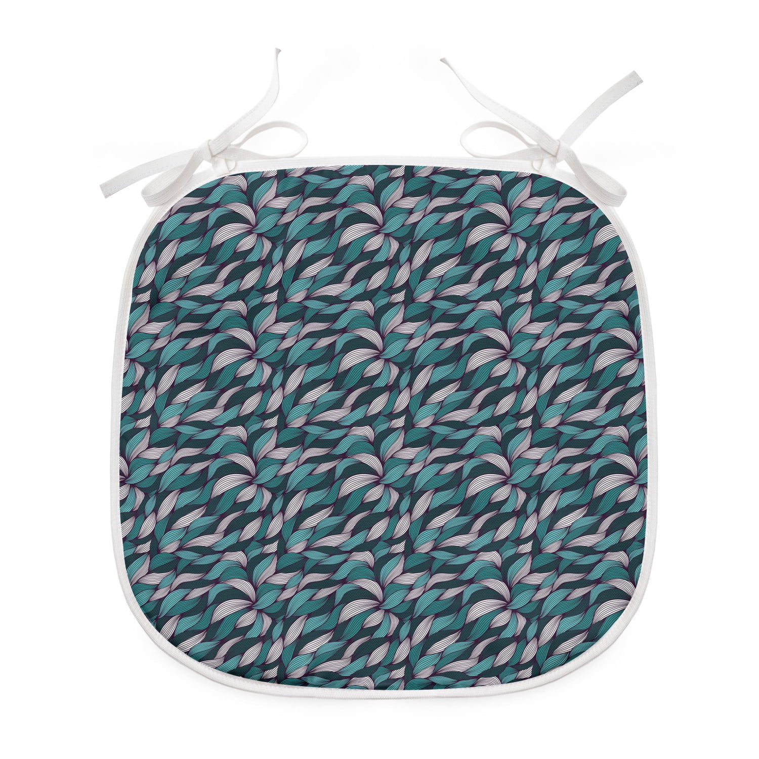 Abstract Dining Chair Pad, Pattern with Joining Lines Tangled Curly ...
