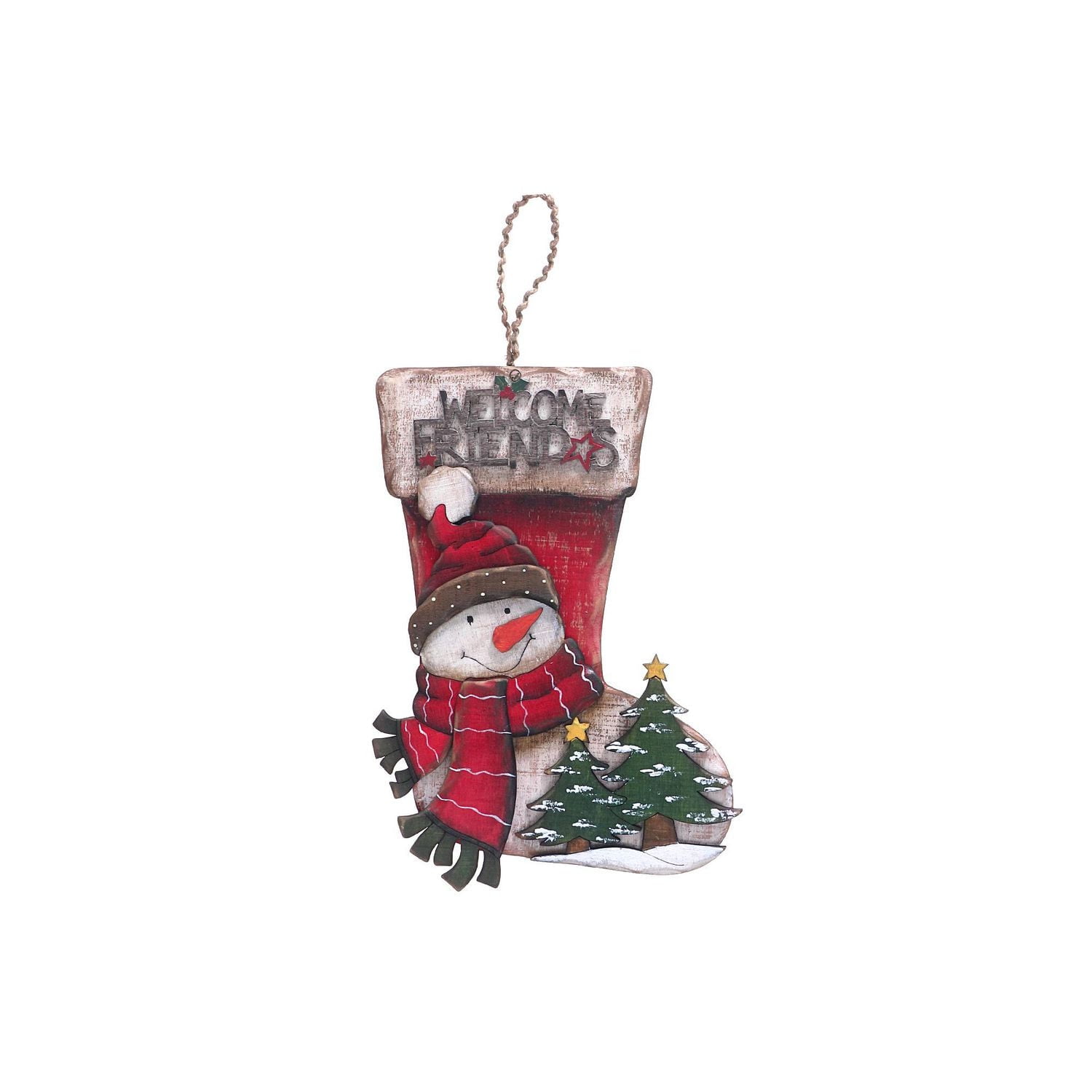 Click here for Ih Casadécor Wooden Snowman On Stocking Wall Hange... prices