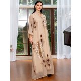 FridayIn Female Dignified style V-neck Solid color Loose Kaftan ...